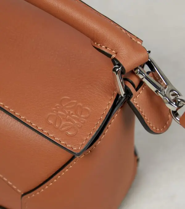 Loewe Puzzle Edge Mini Leather Top-handle Bag - Brown