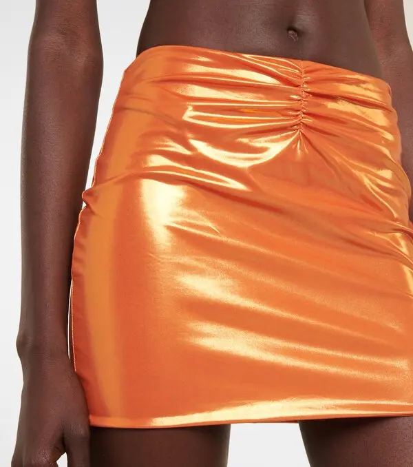 Alessandra Rich Metallic Miniskirt - Orange