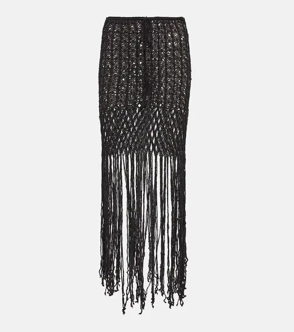 Anna Kosturova Crochet Cotton Skirt - Black