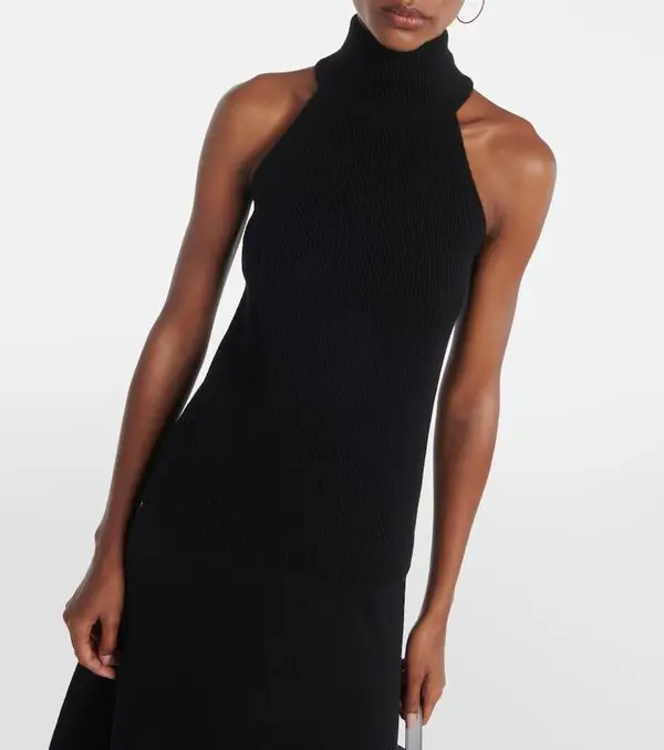 LISA YANG Freya Turtleneck Cashmere Tank Top - Black