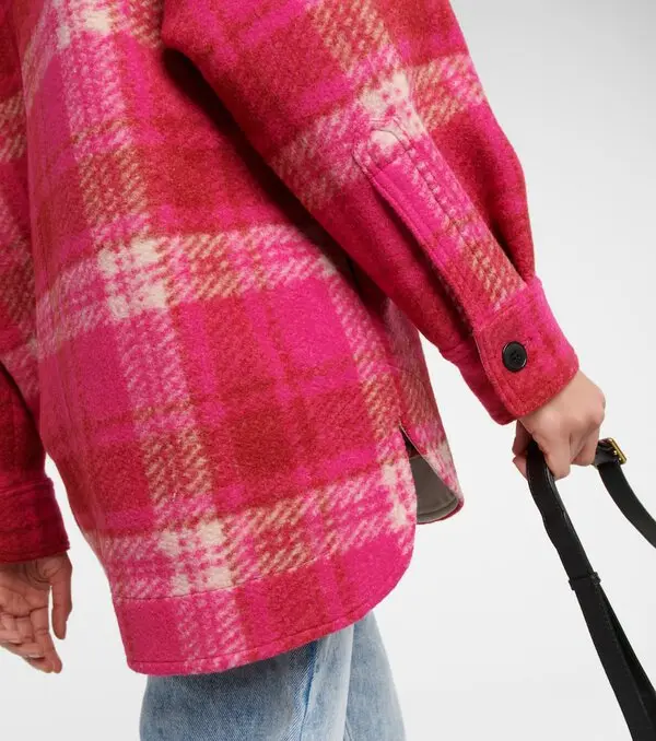 MARANT ETOILE Harveli Plaid Wool-blend Jacket
