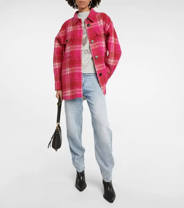 MARANT ETOILE Harveli Plaid Wool-blend Jacket