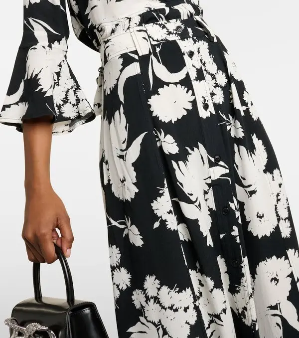 GANNI Floral Crepe Maxi Skirt