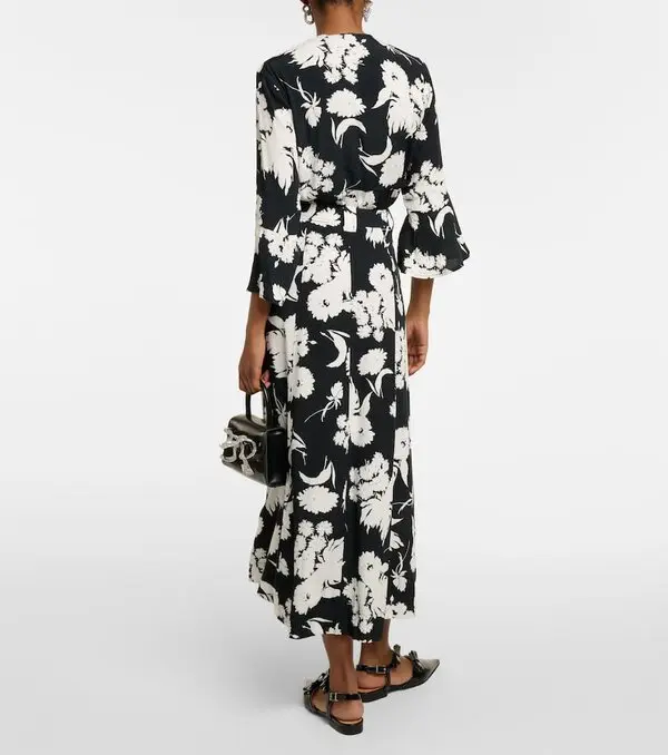 GANNI Floral Crepe Maxi Skirt