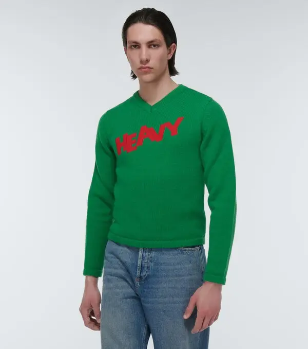 ERL Embroidered Wool-blend Sweater