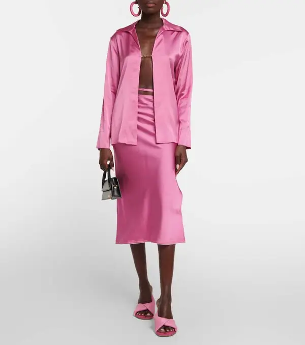 Jacquemus La Chemise Notte Satin Shirt - Pink