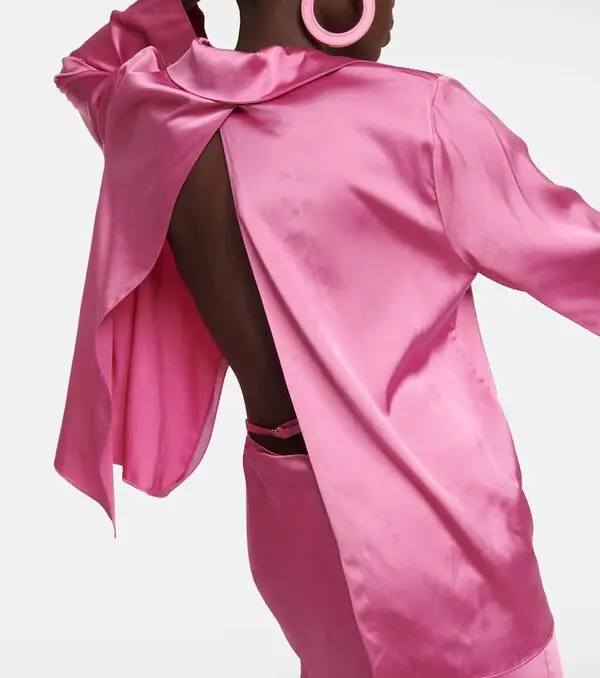 Jacquemus La Chemise Notte Satin Shirt - Pink