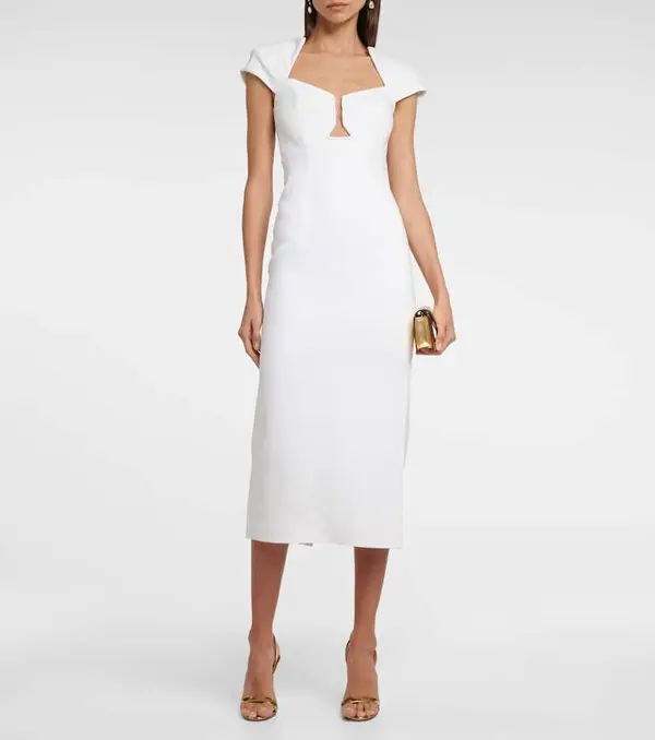 Roland Mouret Cap Sleeve Midi Dress - White