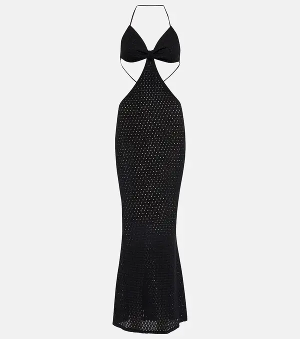 BANANHOT Anna Seersucker Beach Dress - Black