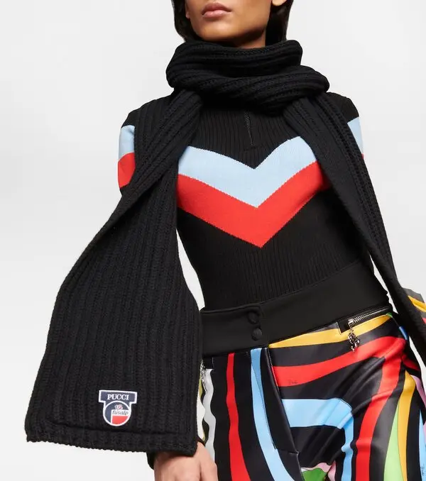 Emilio Pucci X Fusalp Ribbed-knit Wool Scarf