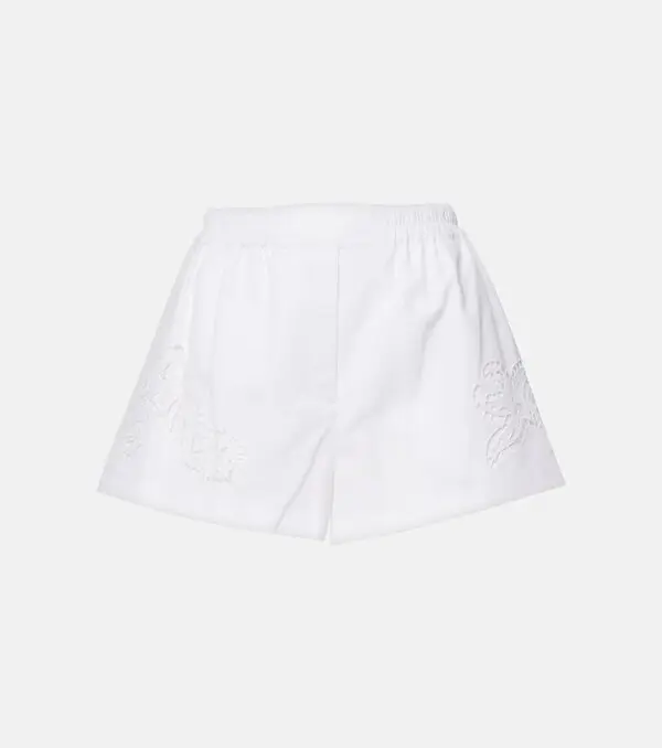Versace Sangallo Embroidered Cotton Poplin Shorts