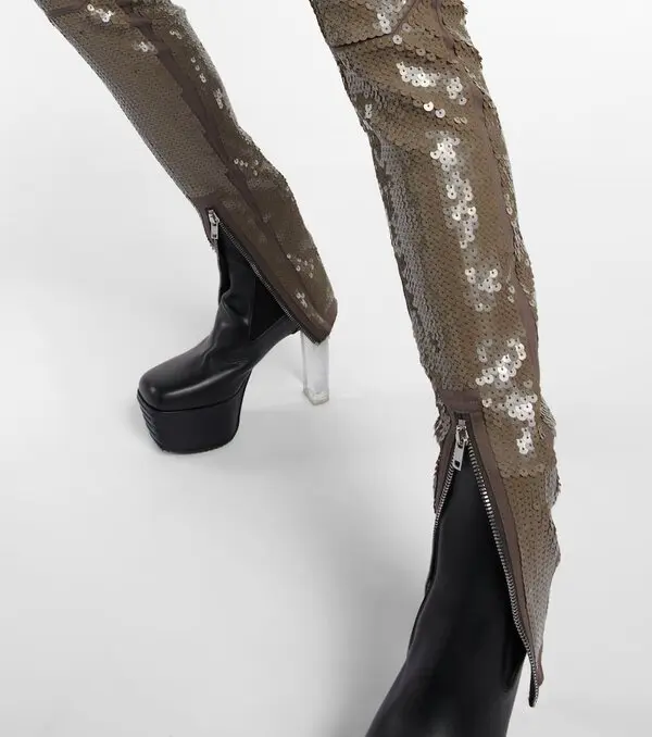 Rick Owens Dirt Waist Embellished Leggings