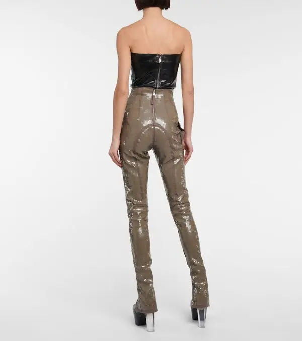 Rick Owens Dirt Waist Embellished Leggings