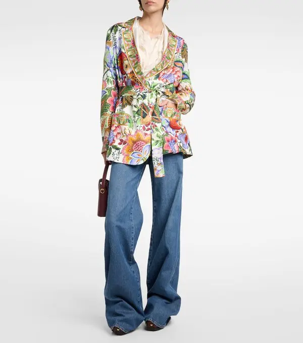 Etro Floral Silk Wrap Jacket