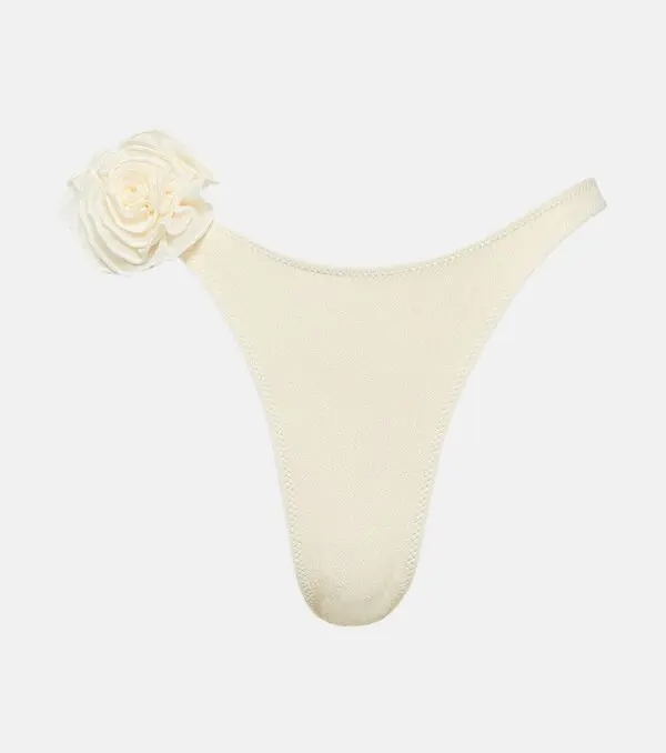 SAME Appliqué High-leg Bikini Bottoms - White