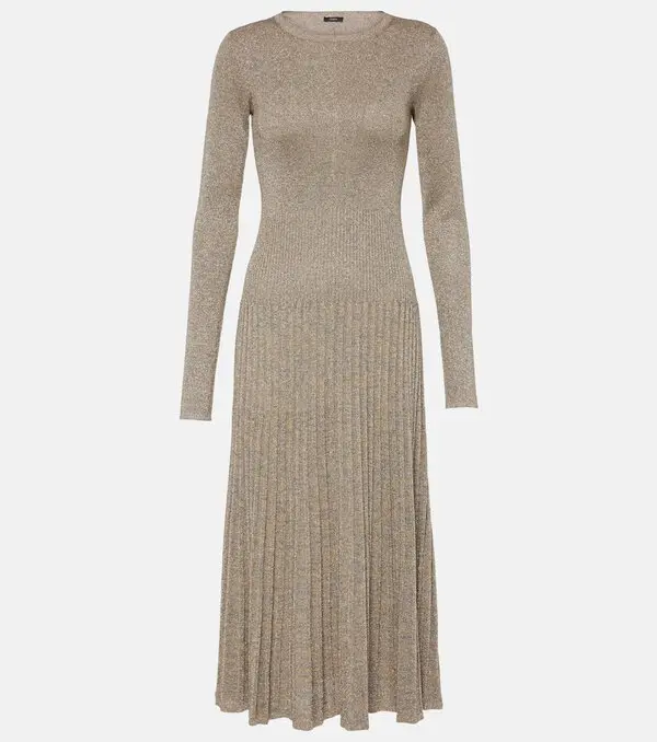 JOSEPH Pleated Lurex® Midi Dress