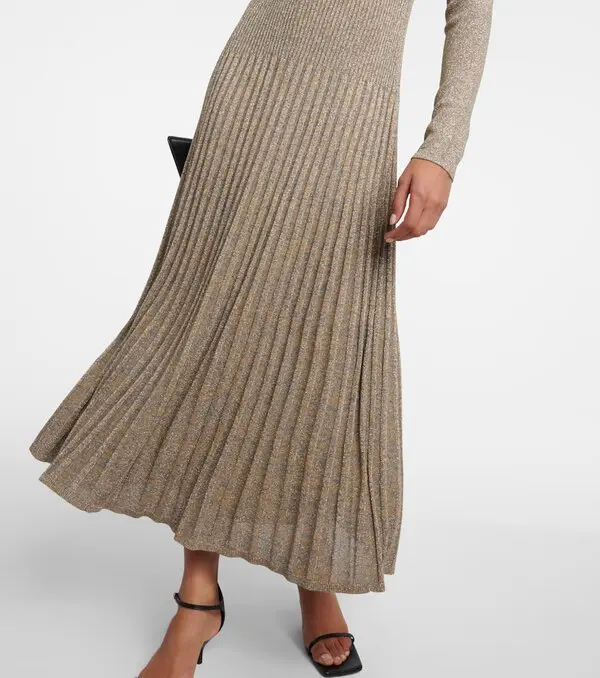 JOSEPH Pleated Lurex® Midi Dress