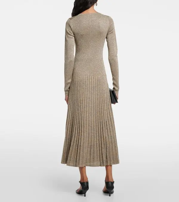 JOSEPH Pleated Lurex® Midi Dress