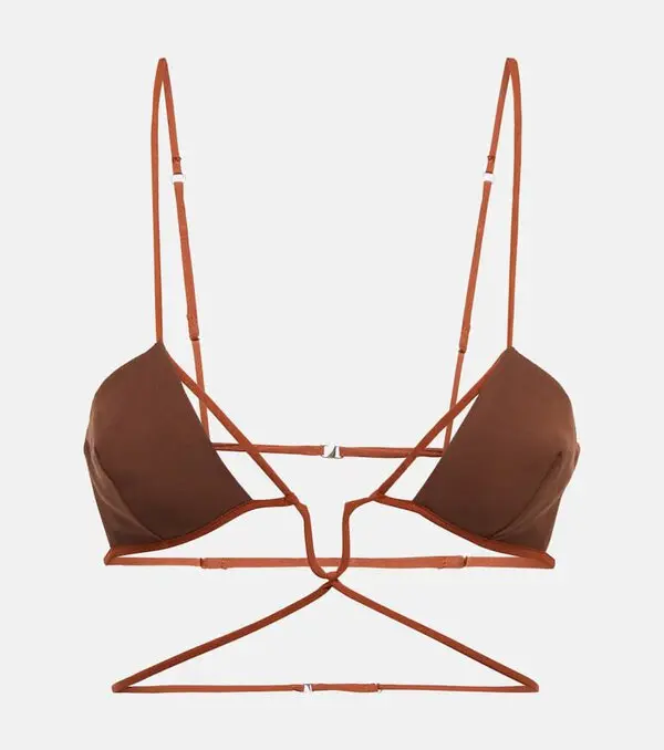 NENSI DOJAKA Cutout Cotton Bra Top - Multicoloured