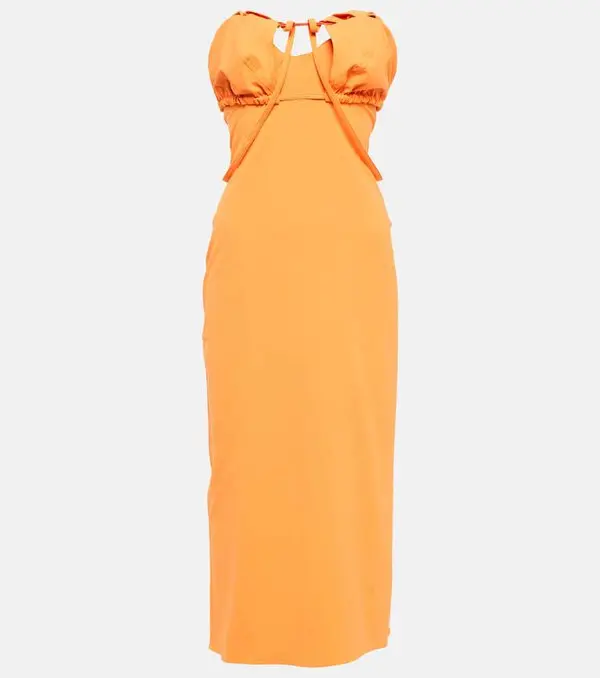 Jacquemus La Robe Bikini Cotton-blend Midi Dress - Orange