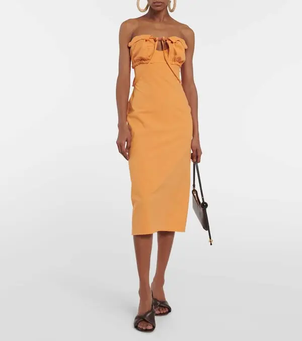 Jacquemus La Robe Bikini Cotton-blend Midi Dress - Orange