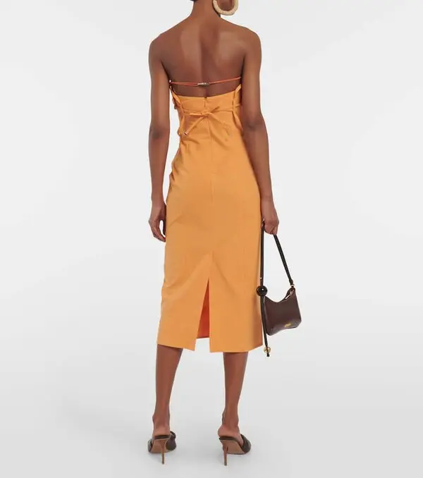 Jacquemus La Robe Bikini Cotton-blend Midi Dress - Orange