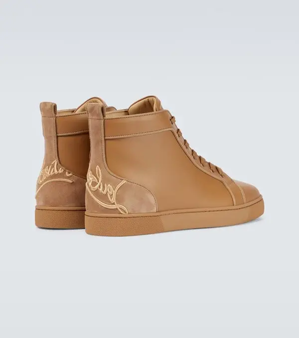 CHRISTIAN LOUBOUTIN Fun Louis High Top Sneakers - Brown