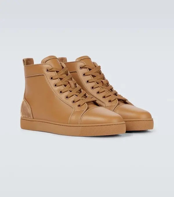 CHRISTIAN LOUBOUTIN Fun Louis High Top Sneakers - Brown