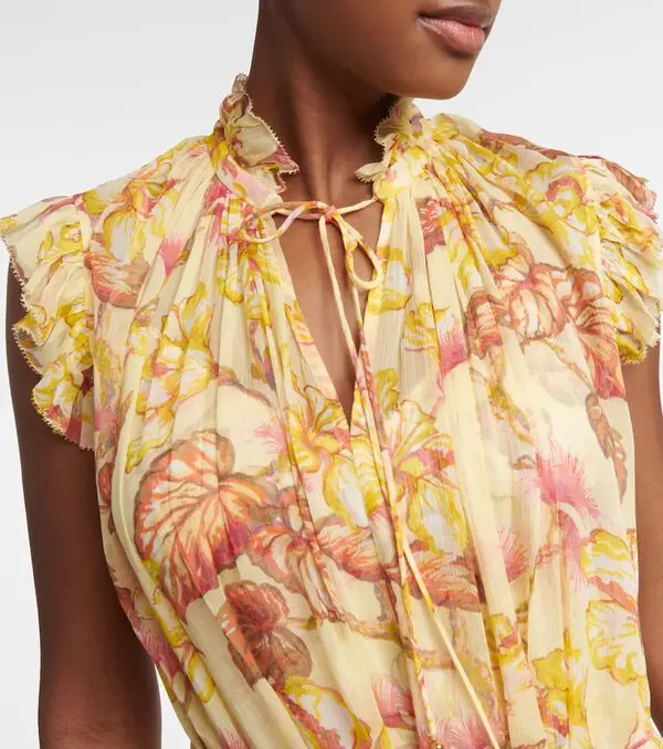 Zimmermann Matchmaker Printed Georgette Midi Dress