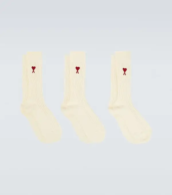 AMI Paris Set Of 3 Crew Socks