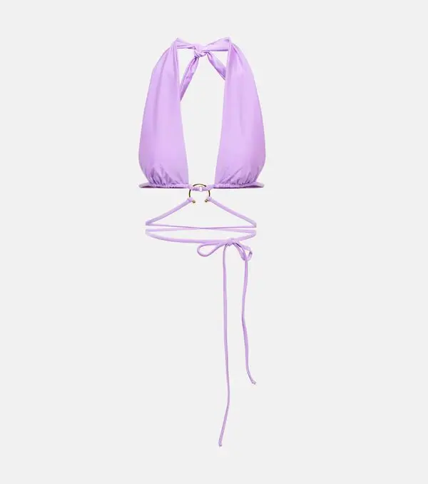 SAME Pierced Wrap Bikini Top - Purple
