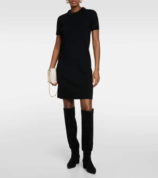 Tory Burch Sequined Wool-blend Midi Dress