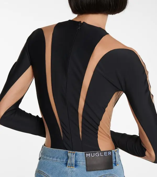 MUGLER Paneled Bodysuit