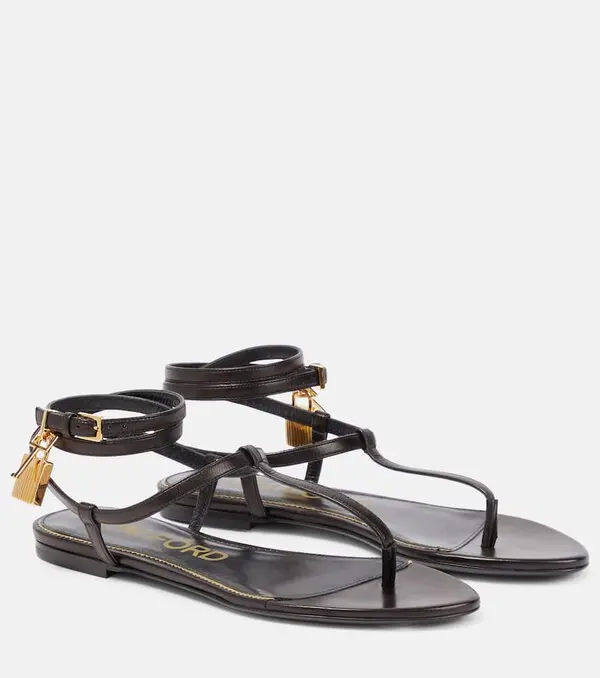 TOM FORD Padlock Thong Sandals - Black
