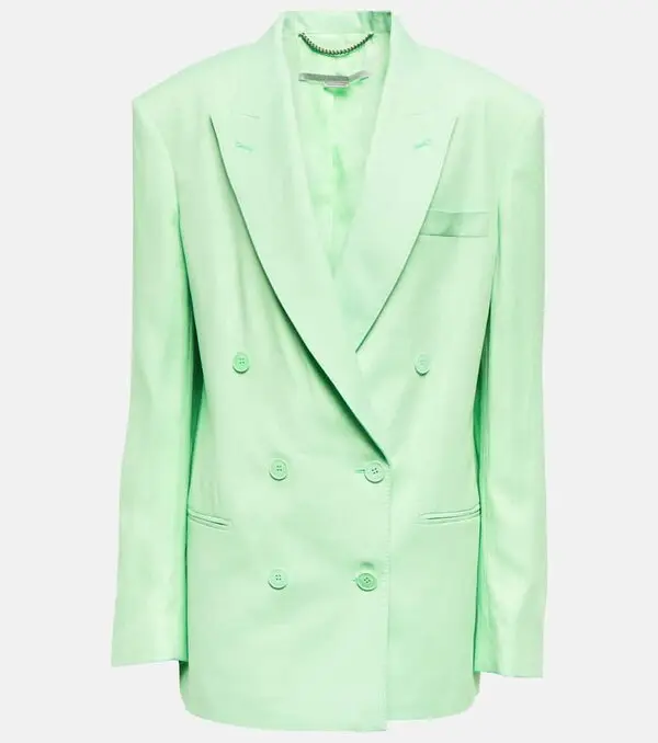 Stella McCartney Double-breasted Linen-blend Blazer