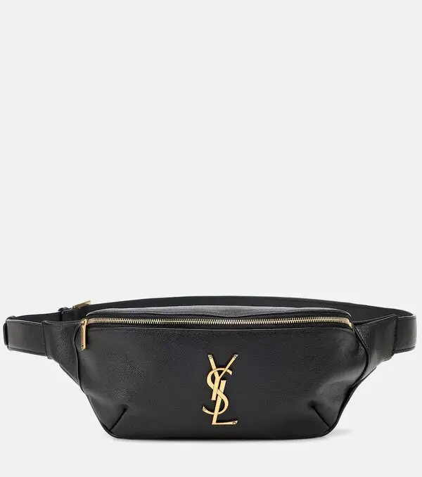 Saint Laurent Classic Monogram Leather Belt Bag - Black