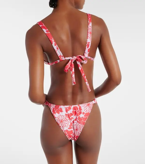 Faithfull The Brand Mary Floral Bikini Top - Red