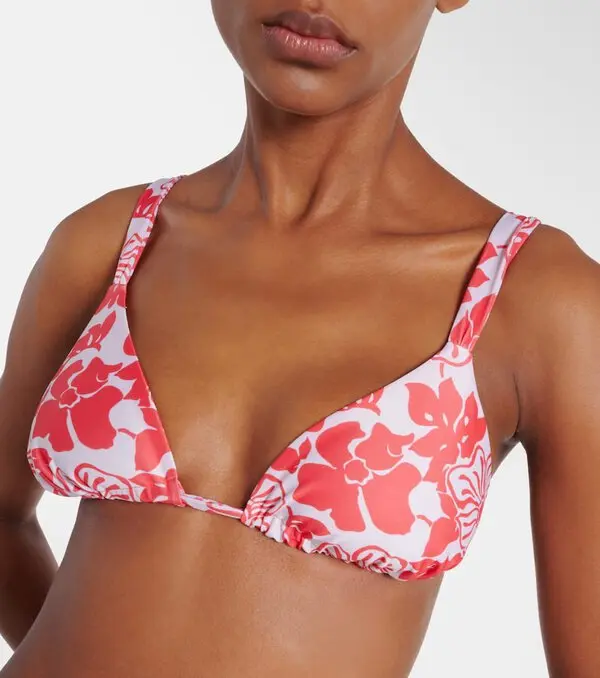 Faithfull The Brand Mary Floral Bikini Top - Red