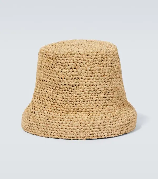 Jacquemus Le Bob Ficiu Raffia Bucket Hat