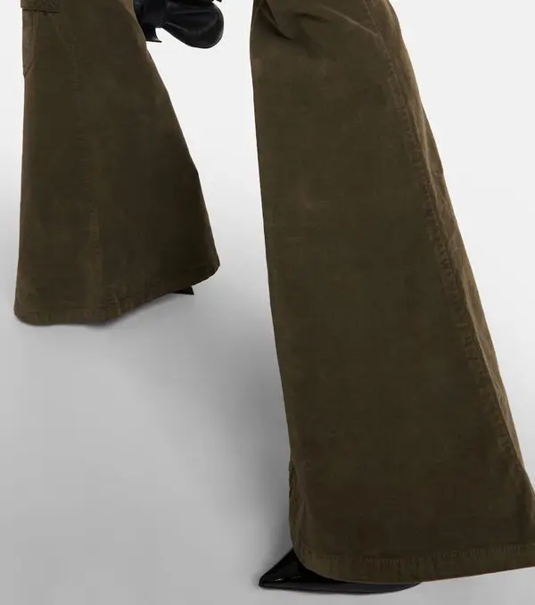 Blumarine Low-rise Flared Cargo Pants - Green