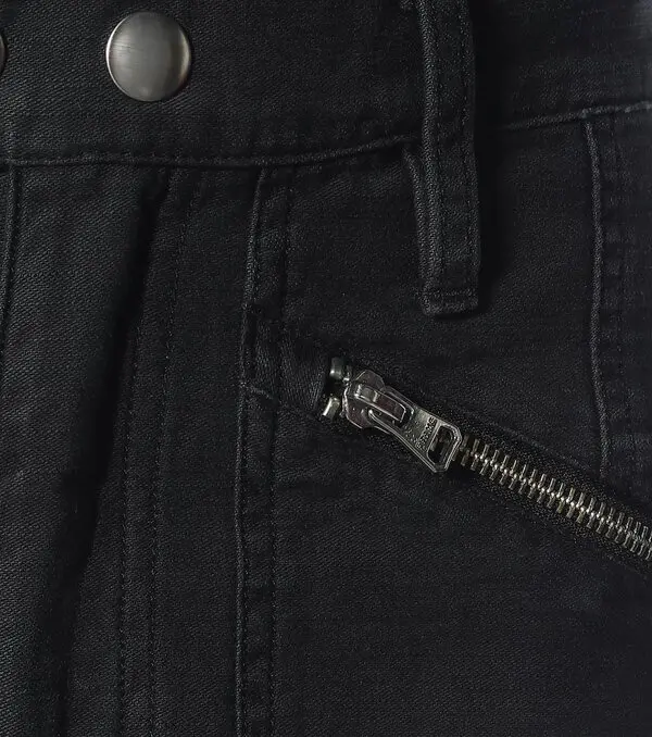 FRAME Moto Zip High-rise Straight Jeans