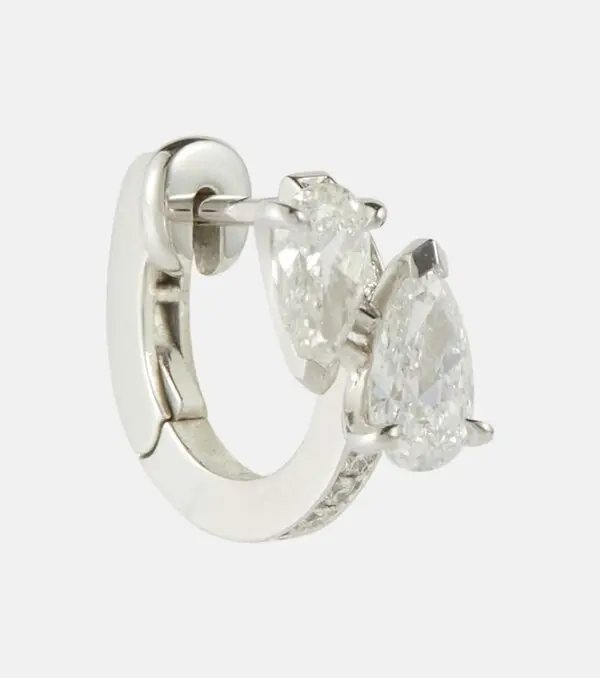 REPOSSI Serti Sur Vide 18kt White Gold Single Earring With Diamonds - Silver