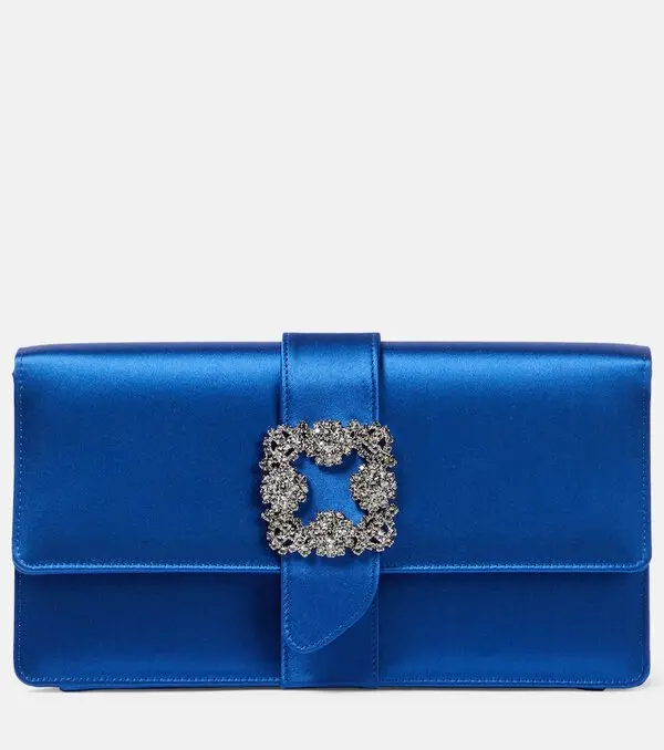 Manolo Blahnik Capri Embellished Clutch - Blue