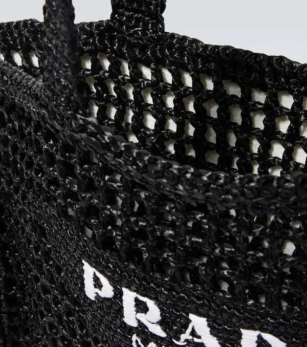 Prada Logo Crochet Tote Bag