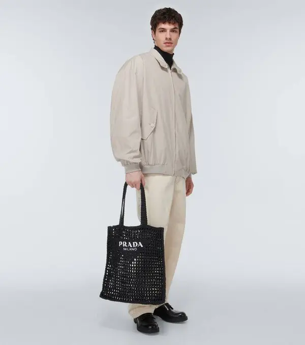 Prada Logo Crochet Tote Bag
