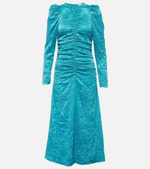 GANNI Satin Midi Dress