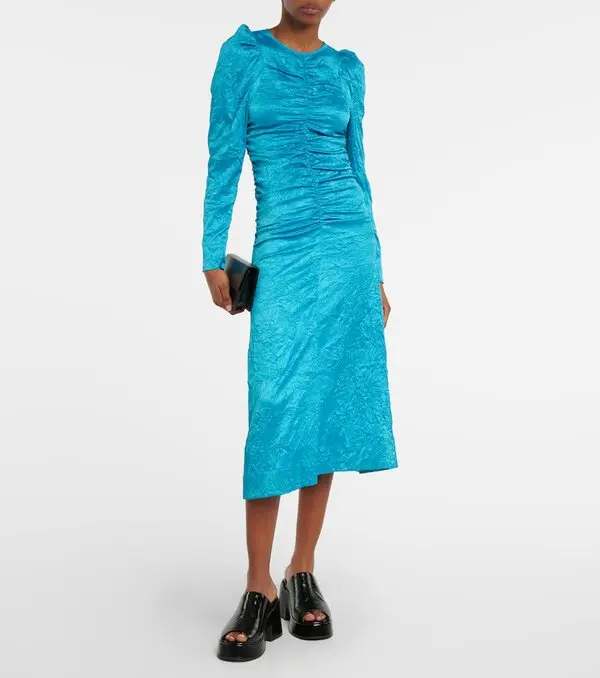 GANNI Satin Midi Dress