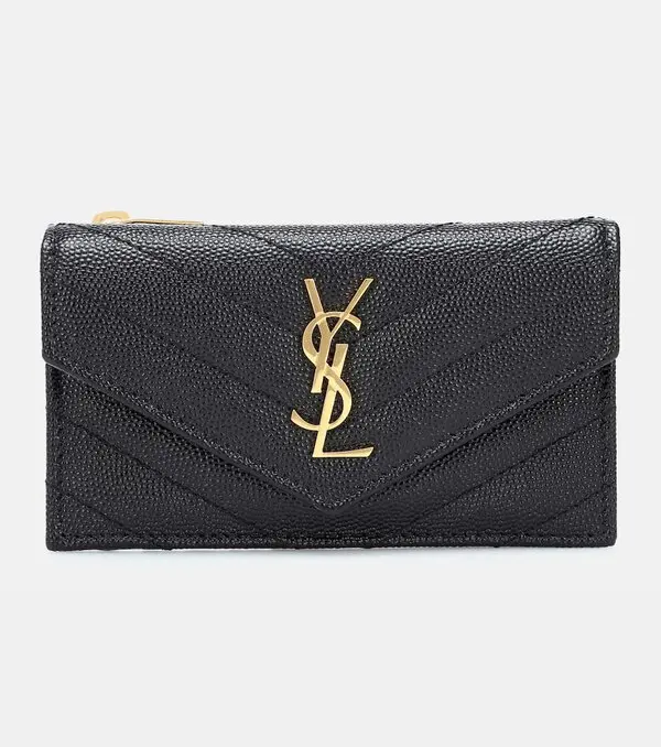 Saint Laurent Envelope Small Leather Wallet - Black