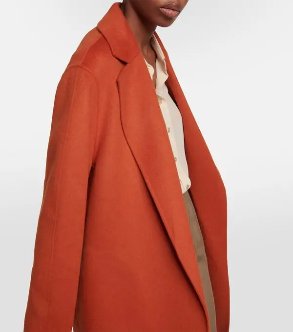 JOSEPH Cenda Wool And Cashmere Wrap Coat - Orange