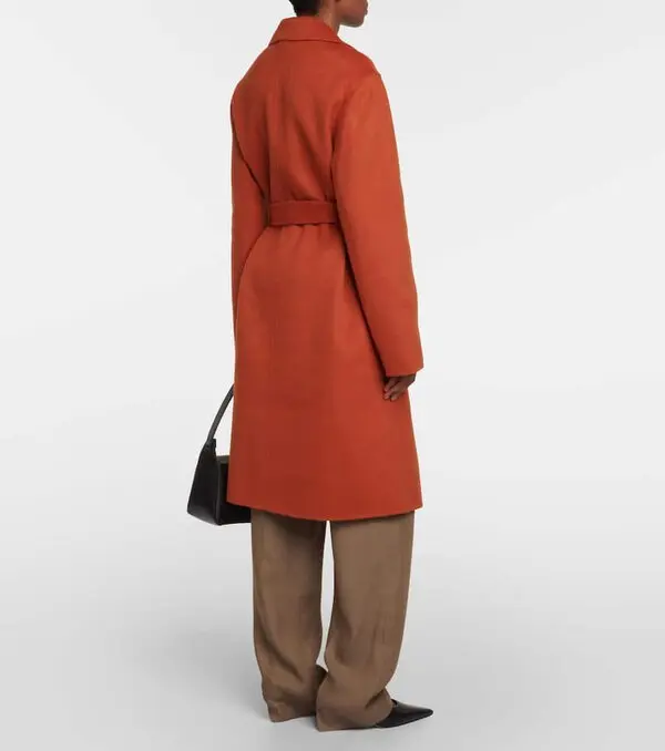 JOSEPH Cenda Wool And Cashmere Wrap Coat - Orange